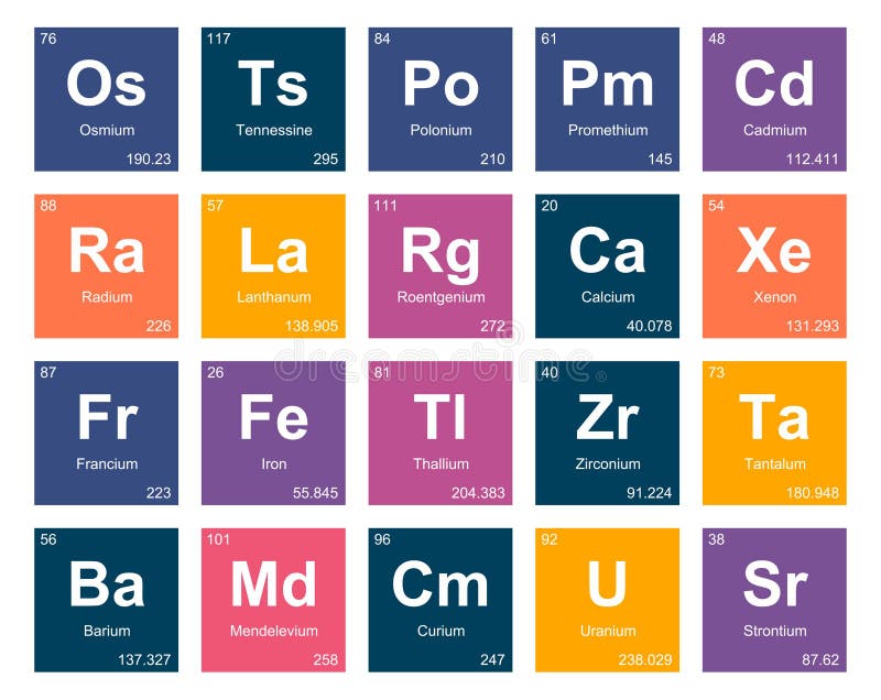 20 Preiodic Table of the Elements Icon Pack Design Stock Vector ...