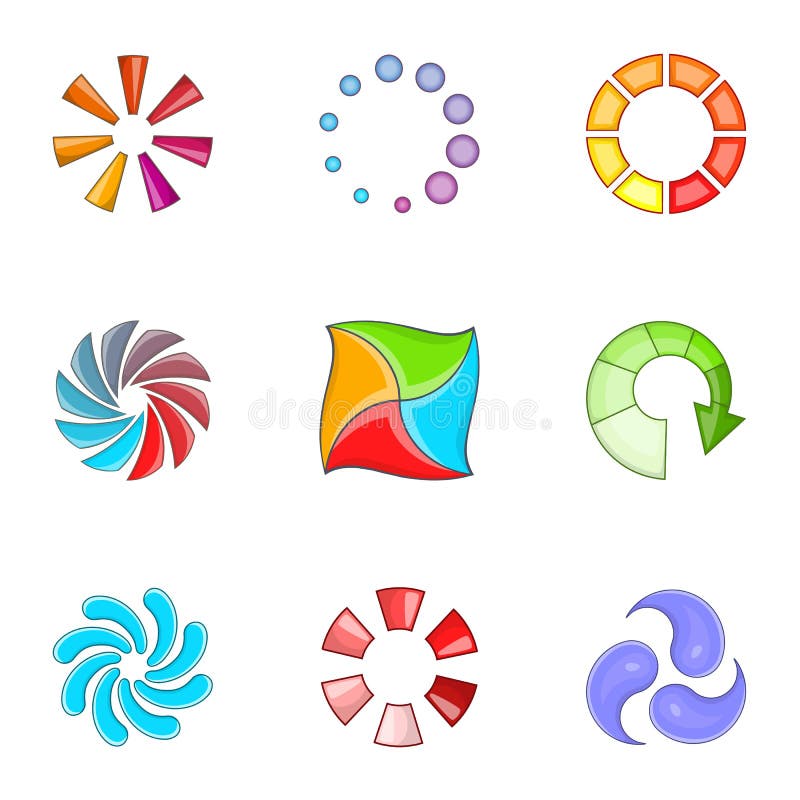 Preloader Icons Set, Cartoon Style Stock Vector - Illustration of ...