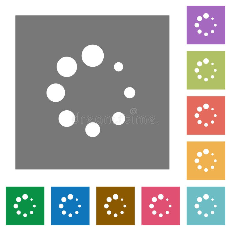 Preloader Symbol Square Flat Icons Stock Vector - Illustration of step ...