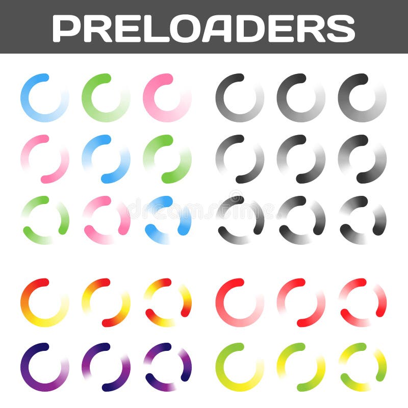 Preloaders and Progress Bar Stock Vector - Illustration of completed ...