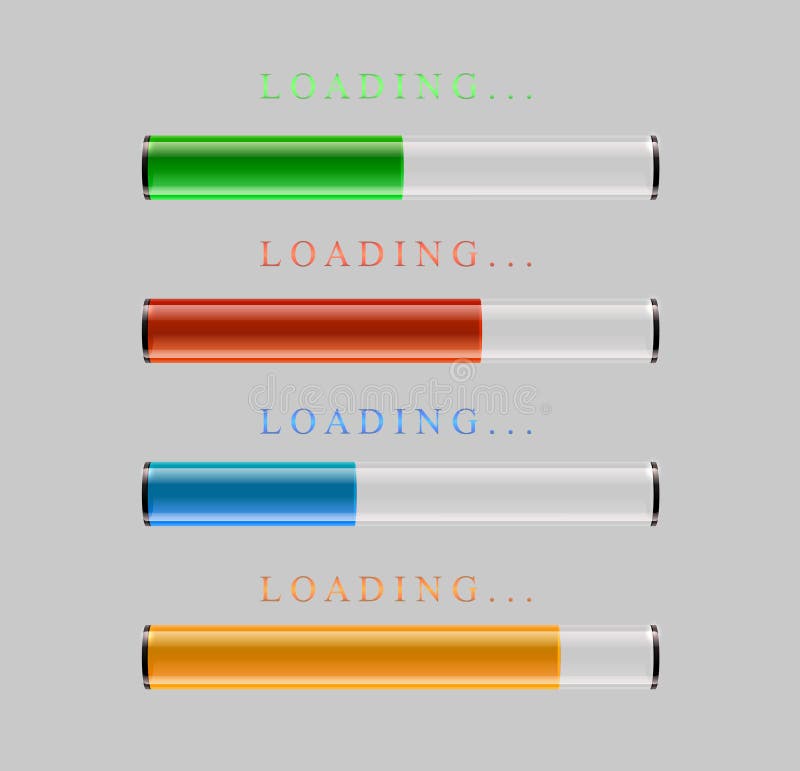 Preloaders And Progress Loading Bars Template Set. Vector Illustration ... Preloaders And Progress Loading Bars Template Set. Vector Illustration ...