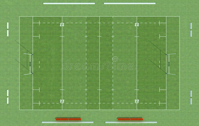 Première Vue D'une Zone De Rugby Illustration Stock - Illustration du ...