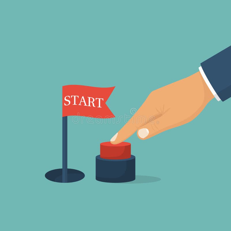 Premi il pulsante di avvio illustrazione vettoriale. Illustrazione di ...