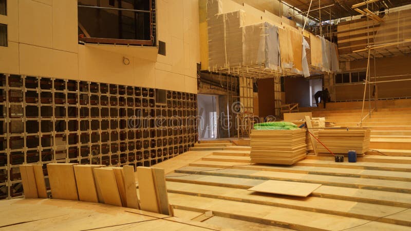 Construction of a Large Building. Stock Image - Image of wooden ...