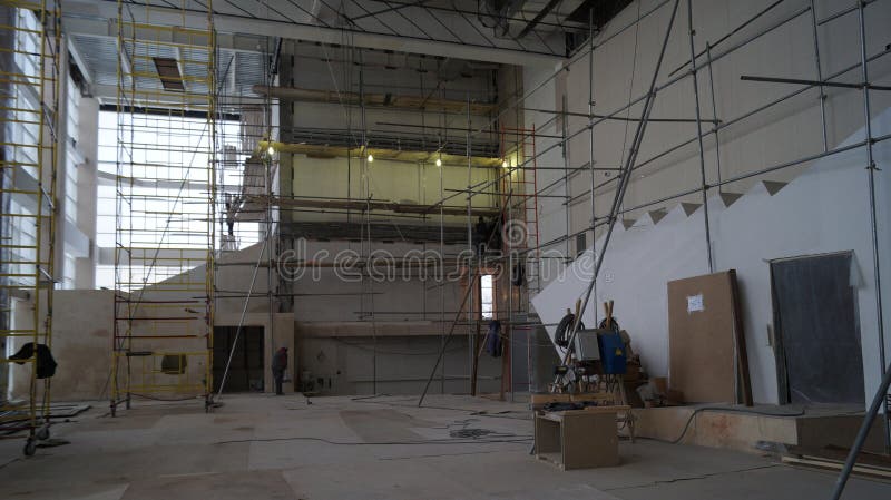 Construction of a Large Building. Stock Image - Image of russia, metal ...