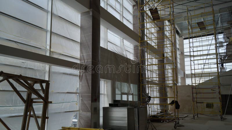 Construction of a Large Building. Stock Image - Image of large ...