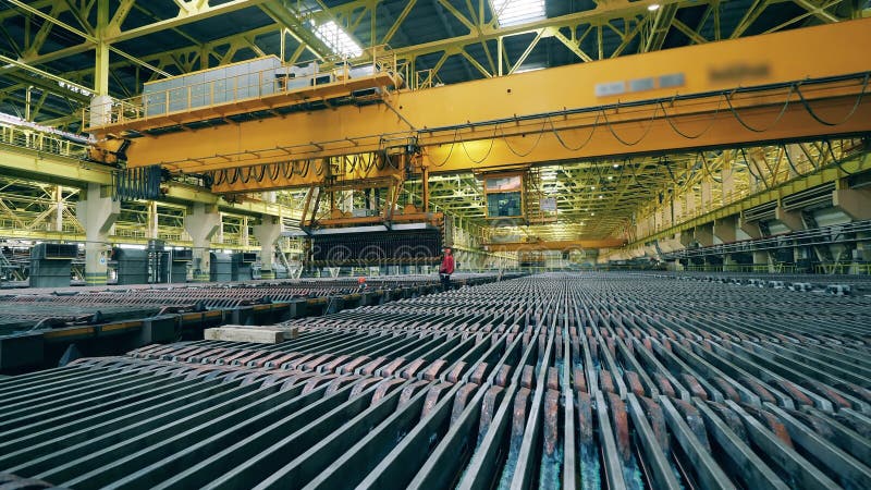 Premises of a Copper Factory with Machines and Staff Stock Footage ...