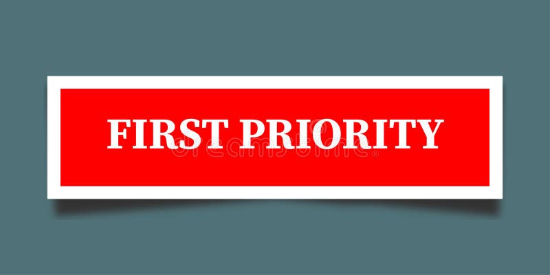 First Priority Label on Red Stock Illustration - Illustration of ...