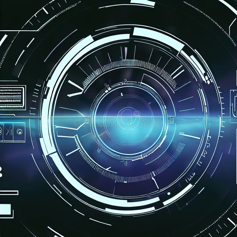Premium Abstract Conceptual HUD and Circuit Board Space Futuristic AI ...