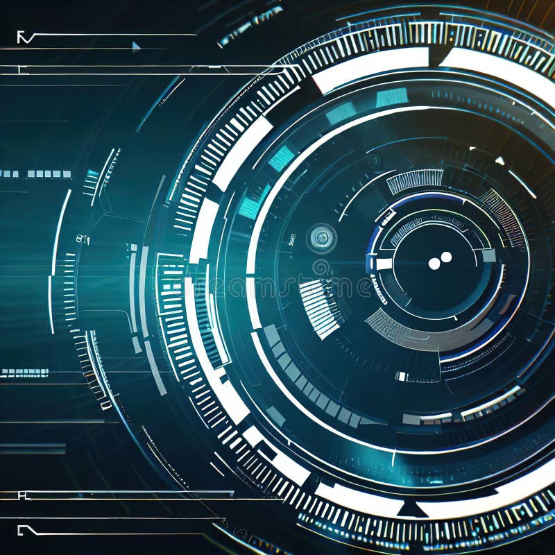Premium Abstract Conceptual HUD and Circuit Board Space Futuristic AI ...