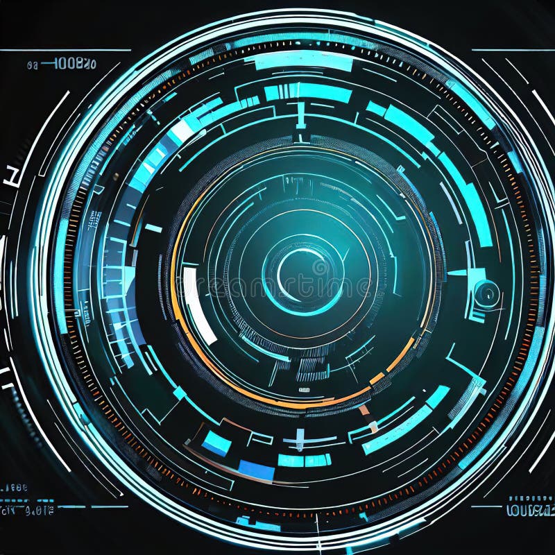 Premium Abstract Conceptual HUD and Circuit Board Space Futuristic AI ...