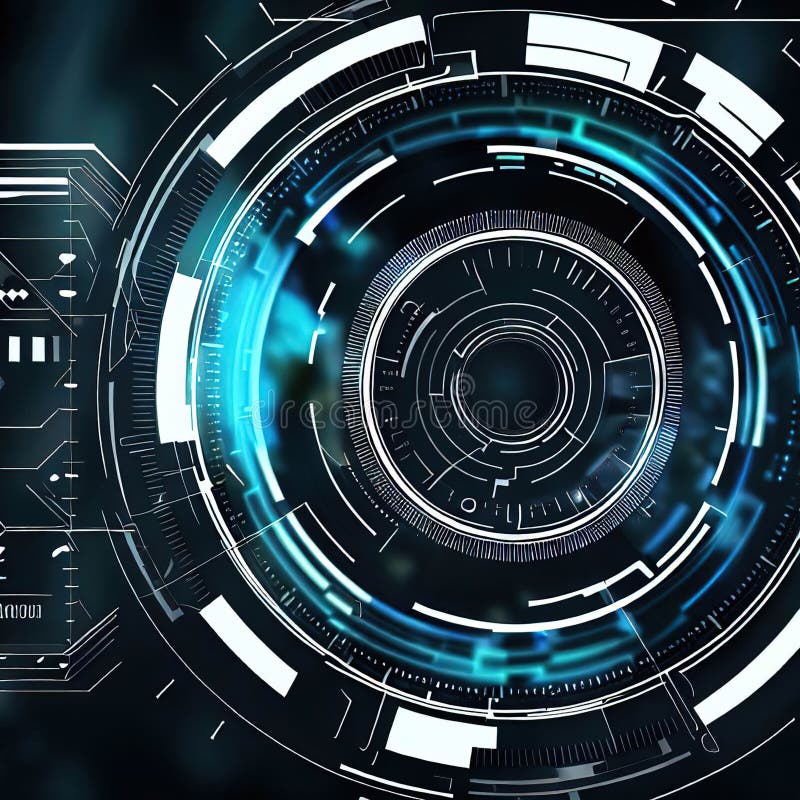 Premium Abstract Conceptual HUD and Circuit Board Space Futuristic AI ...