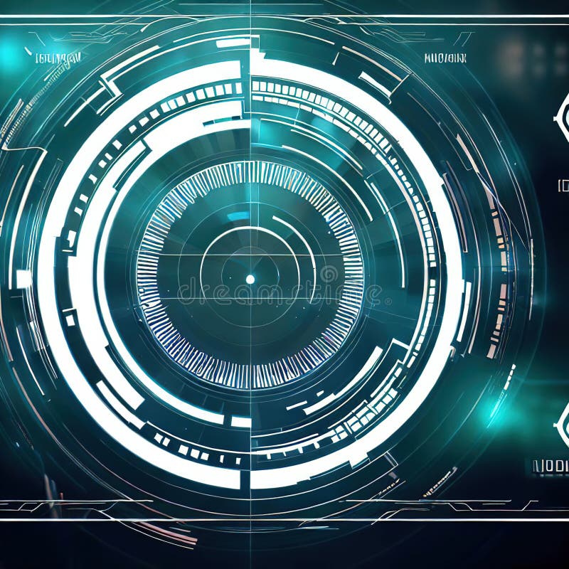 Premium Abstract Conceptual HUD and Circuit Board Space Futuristic AI ...