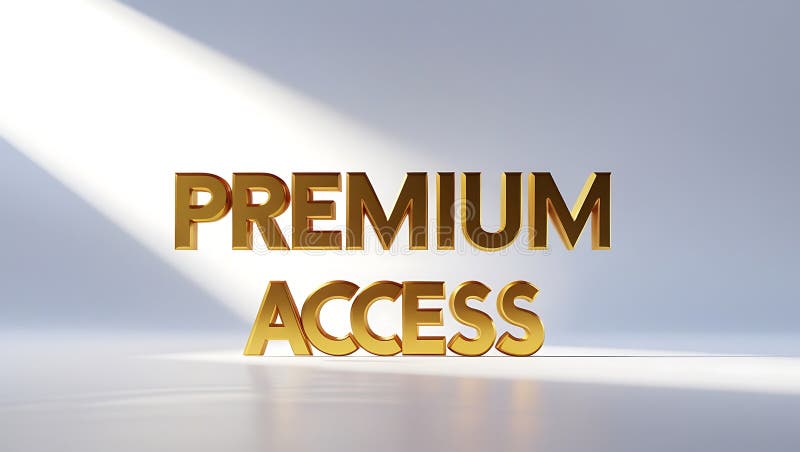 Premium Access Sign with Golden Letters and Light Beam Stock Illustration - Illustration of ...