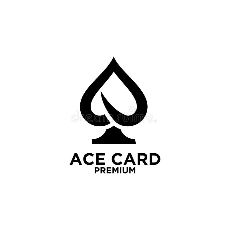 Premium Ace Card Black Vector Logo Design Stock Vector - Illustration ...