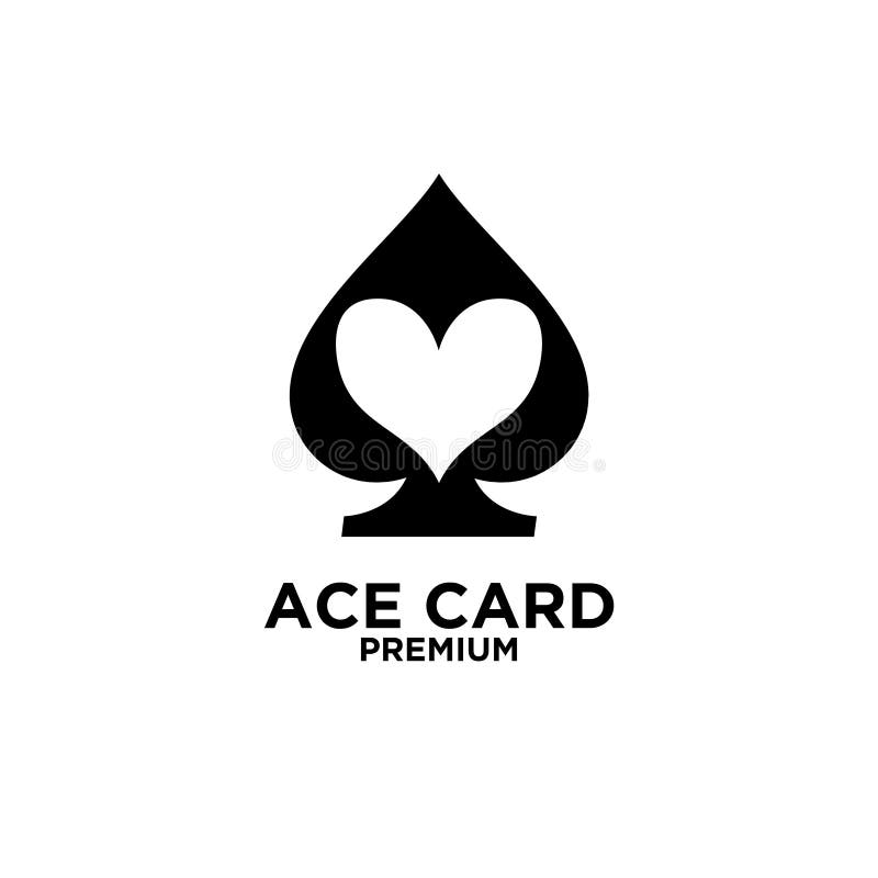 Premium Ace Card with Heart Icon Black Vector Logo Design Stock Vector ...