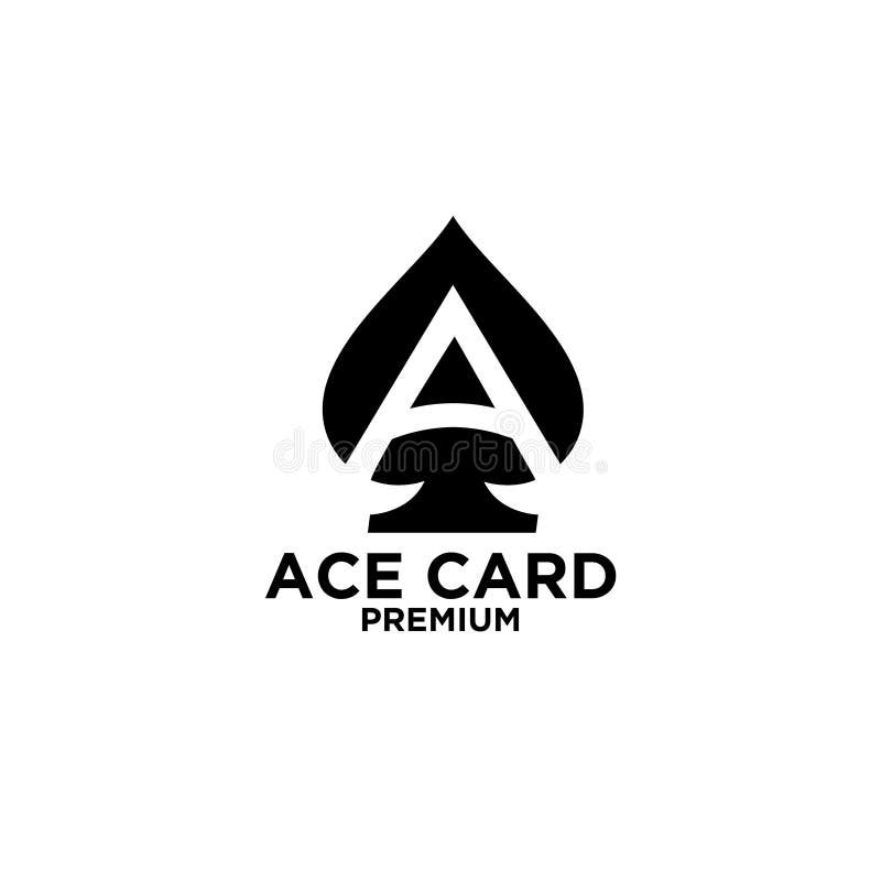 Premium Ace Card with Initial Letter a Black Vector Logo Design Stock ...