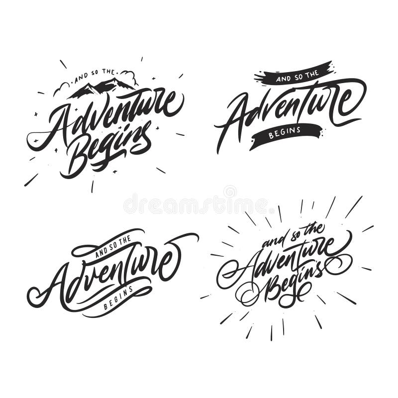 Premium Adventure Lettering Quote Vector Set Stock Vector ...