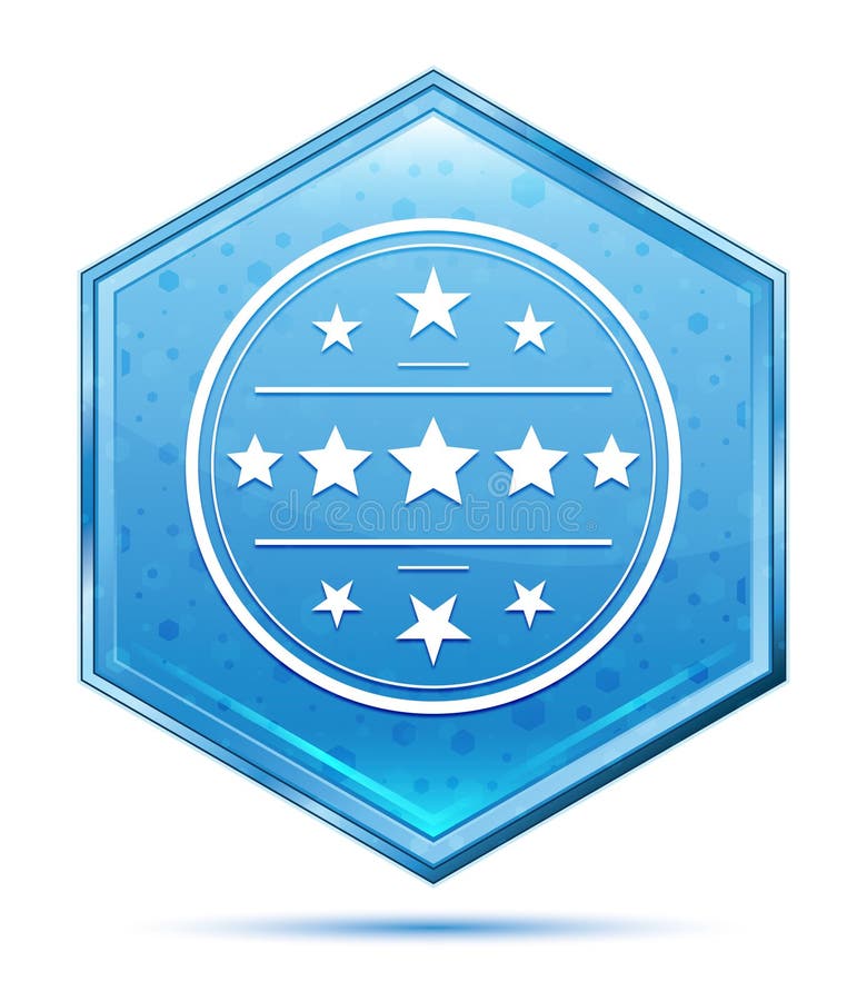 Premium Badge Icon Crystal Blue Hexagon Button Stock Illustration ...