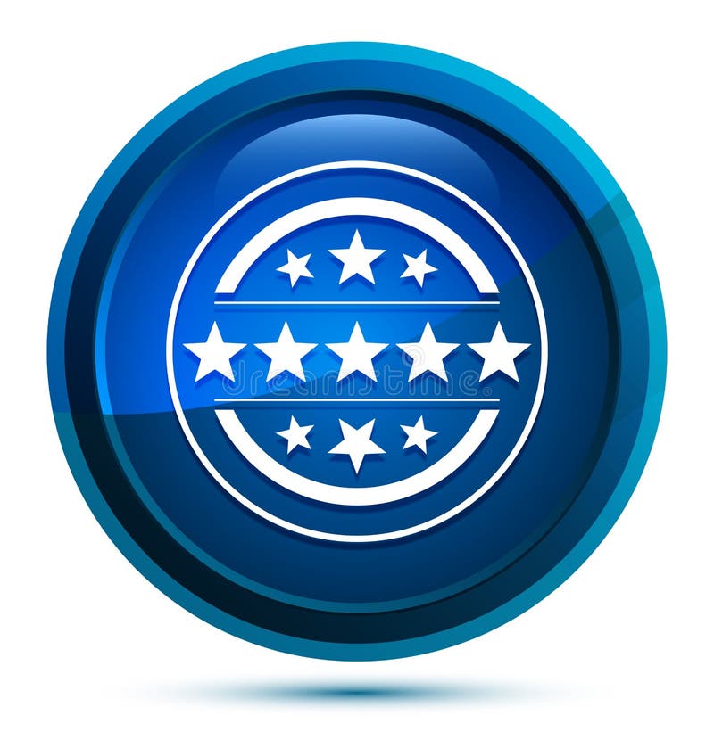 Premium Badge Icon Elegant Blue Round Button Illustration Stock Vector ...