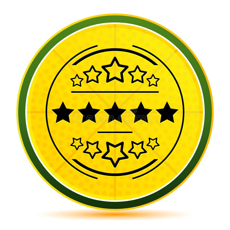 Premium Badge Icon Lemon Lime Yellow Round Button Illustration Stock ...