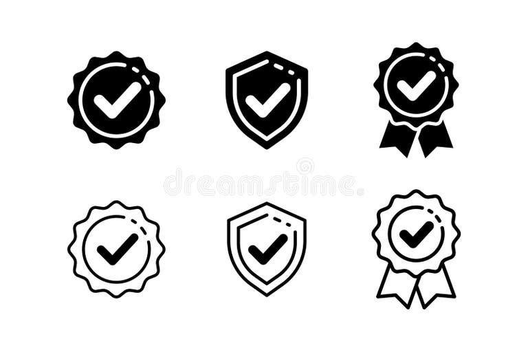 Premium Badge Label Icon Vector Set. Verify or Verified Label Stock ...