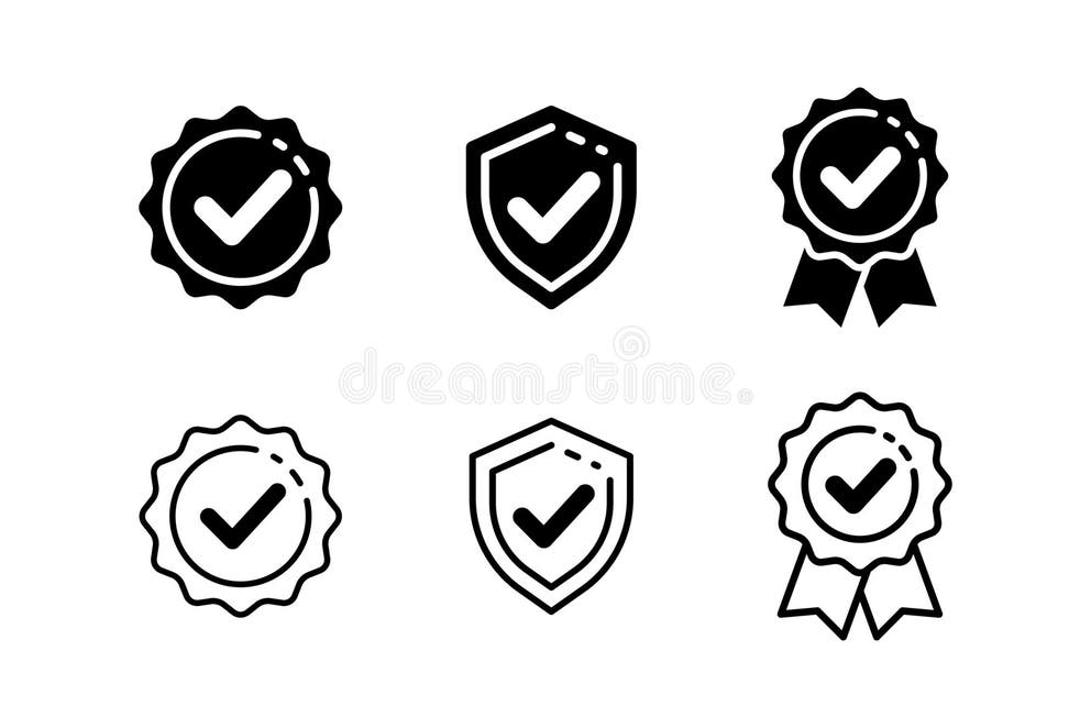 Premium Badge Label Icon Vector Set. Verify or Verified Label Stock ...