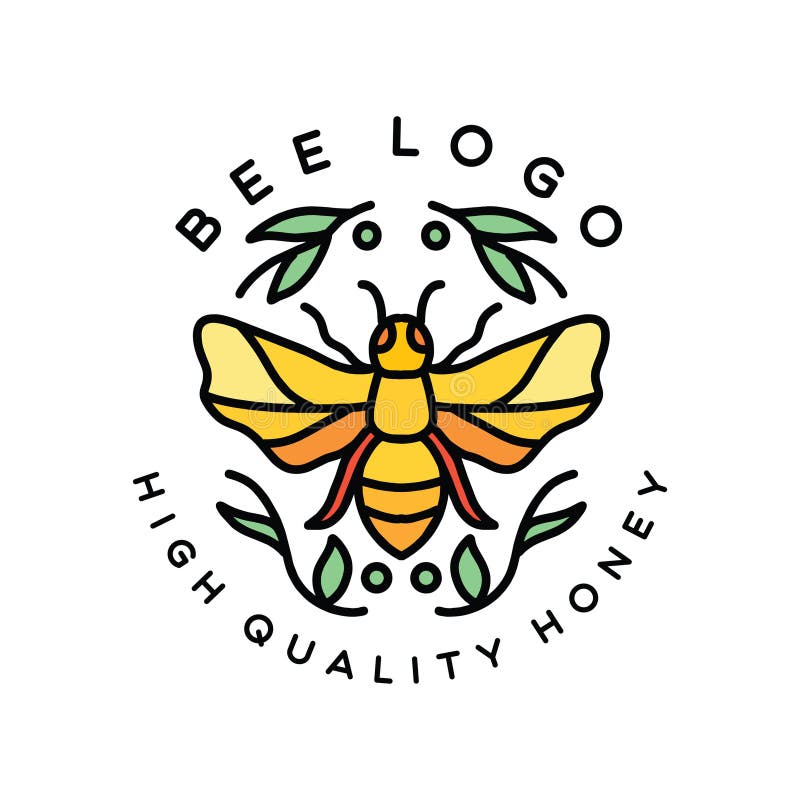 Premium Bee Logo Monoline Design Vector Illustration Beekeeping Badge ...