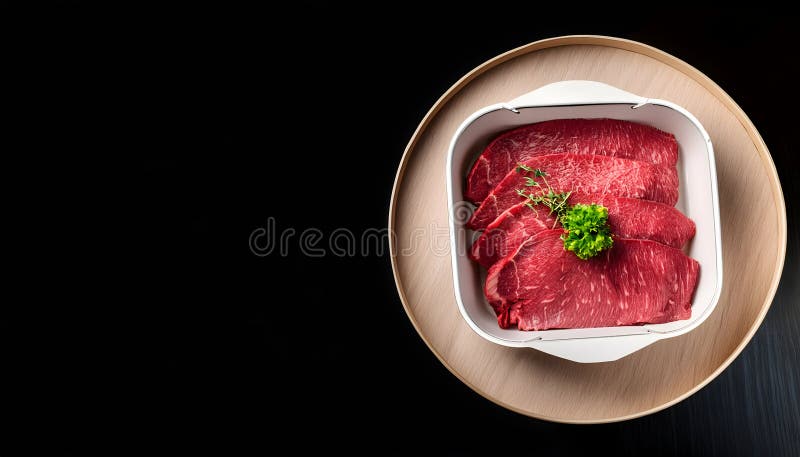 Premium Beef Buffet in Restaurant, Top View, Copy Space, Generative AI ...