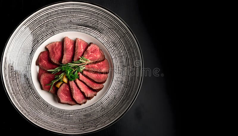 Premium Beef Buffet in Restaurant, Top View, Copy Space, Generative AI ...