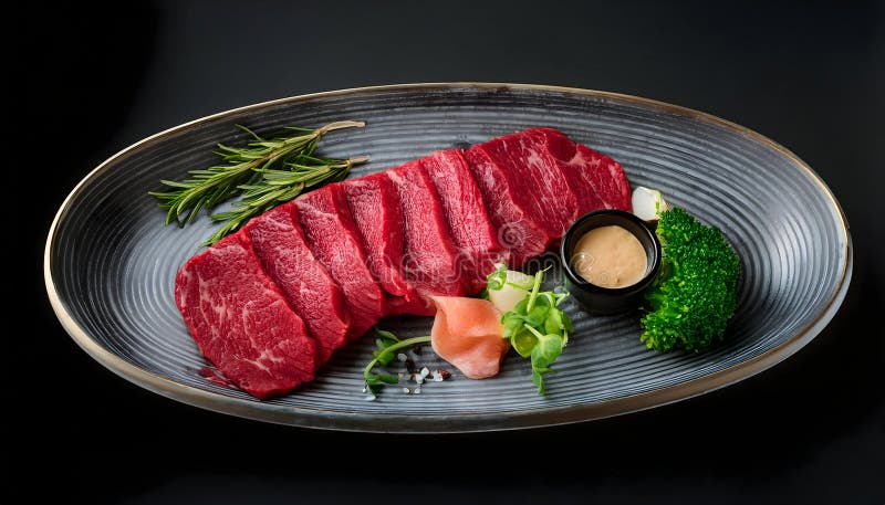 Premium Beef Buffet in Restaurant, Top View, Copy Space, Generative AI ...