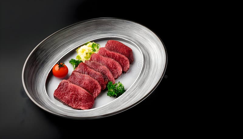 Premium A5 Beef Buffet in Restaurant, Top View, Copy Space, Generative ...