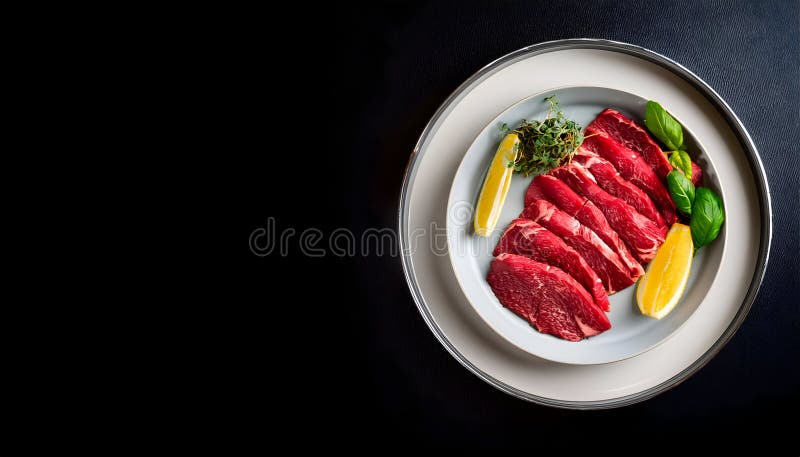 Premium A5 Beef Buffet in Restaurant, Top View, Copy Space, Generative ...