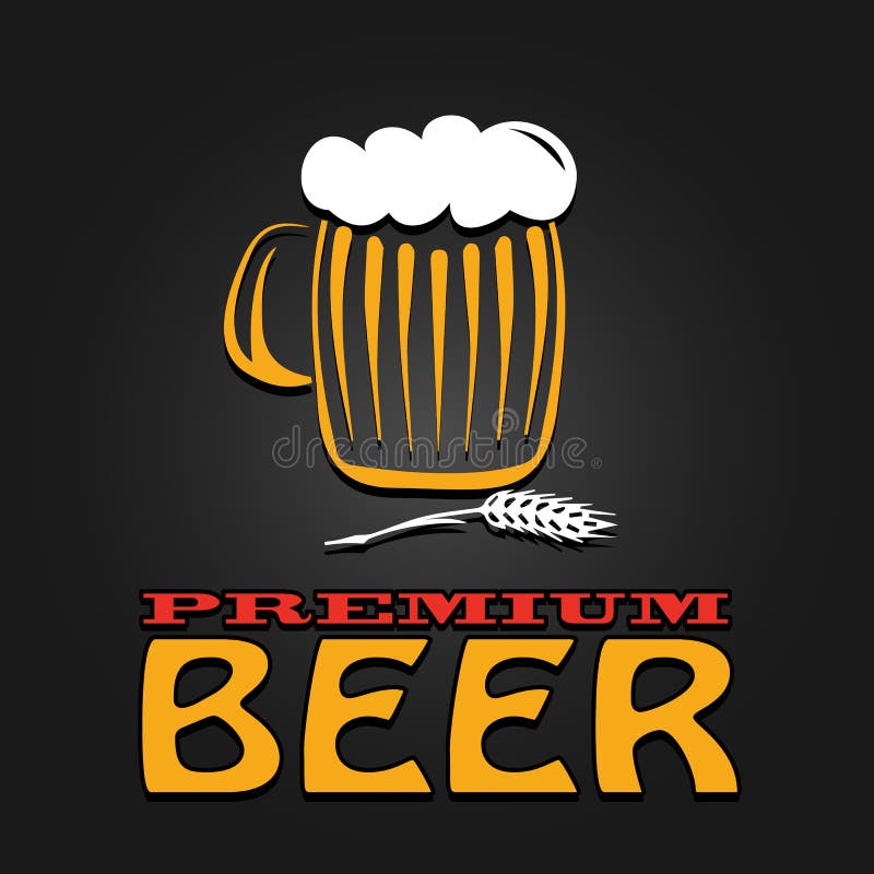 Premium Beer Mug Barley Vintage Design Poster Stock Vector ...