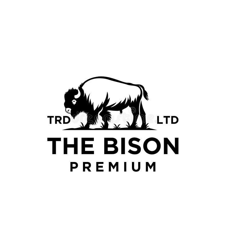 Premium Black Bison Vector Logo Icon Design Stock Illustration ...