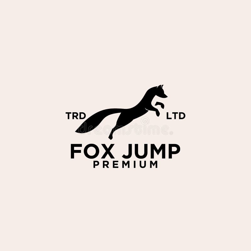 Premium Black Fox Jump Logo Vector Illustration Design Stock Vector - Illustration of wolf ...