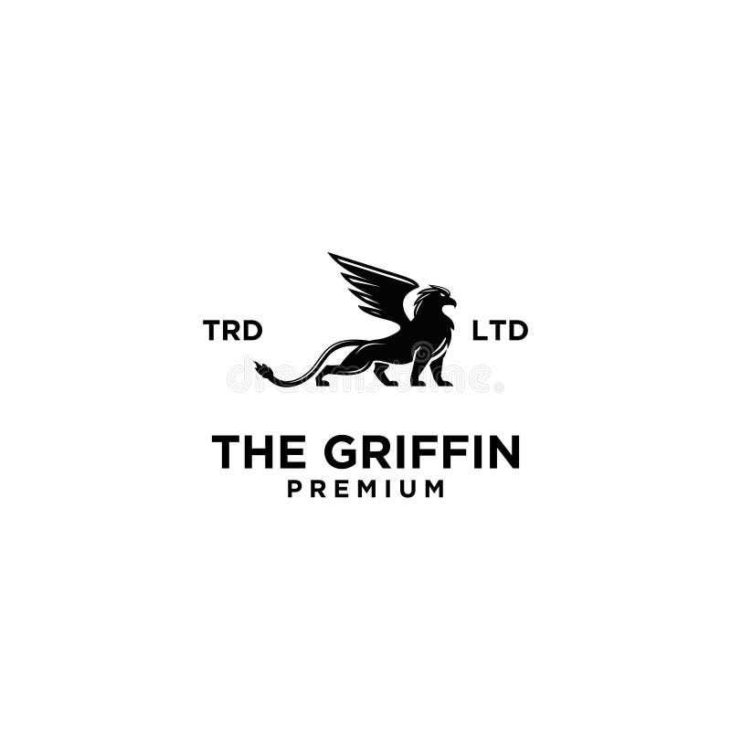 Premium Black Griffin Design Logo Stock Illustration - Illustration of ...