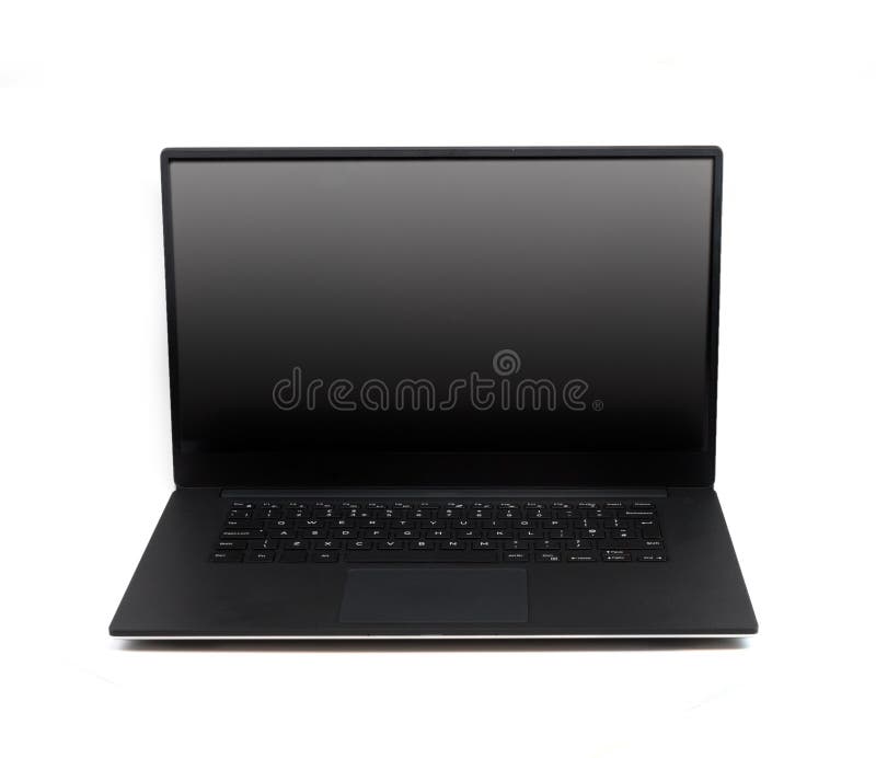 Side View Black Modern Laptop White Back Stock Photos - Free & Royalty ...
