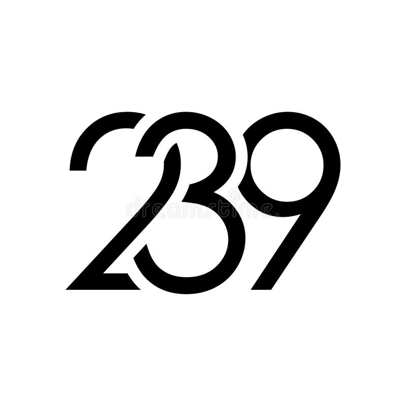 Premium 239 Black Number Logo Design Simple Typography Stock Vector ...