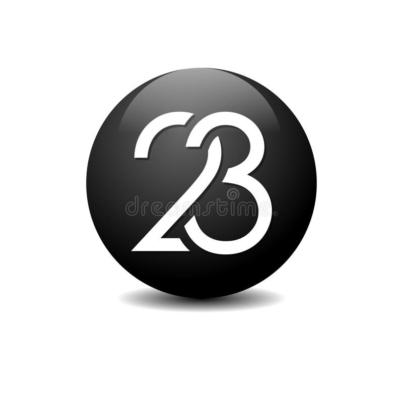 Premium 23 Black Number Logo Design Simple Typography Stock Vector ...