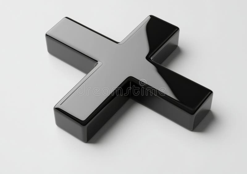 A Premium Black Plus Symbol on a Plain Background, Symbolizing Addition ...