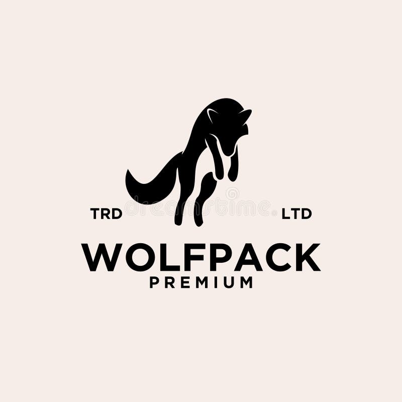Premium Black Wolf Vector Logo Design Stock Vector - Illustration of ...