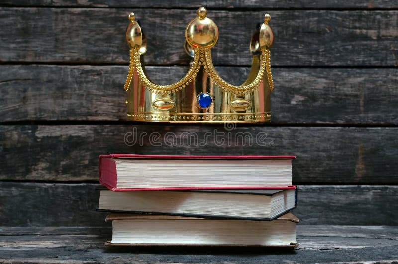 Books and crown. stock photo. Image of crown, education - 131432418
