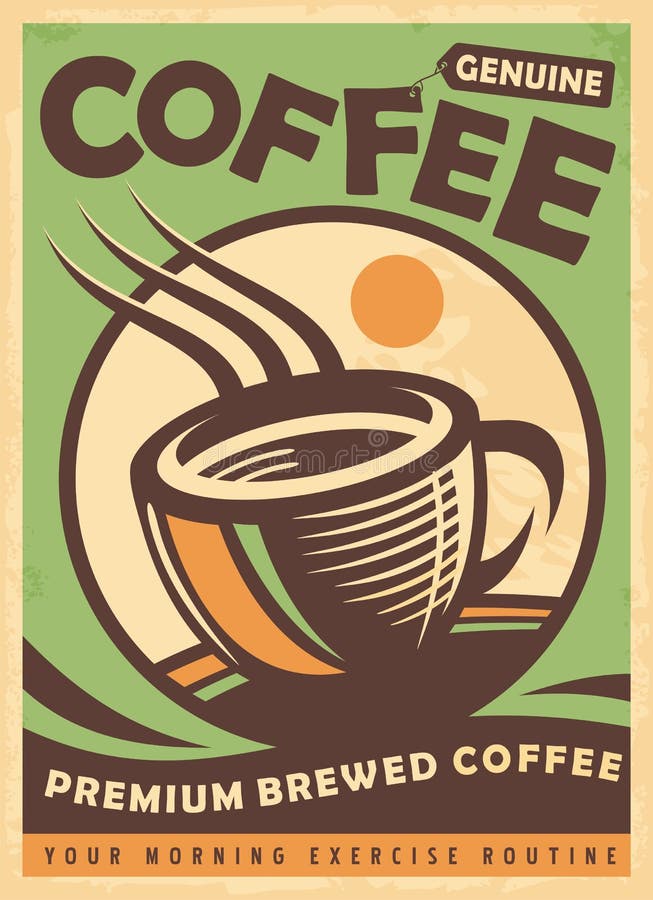 Retro Coffee Shop Design Concept Stock Vector - Illustration of 1940s ...