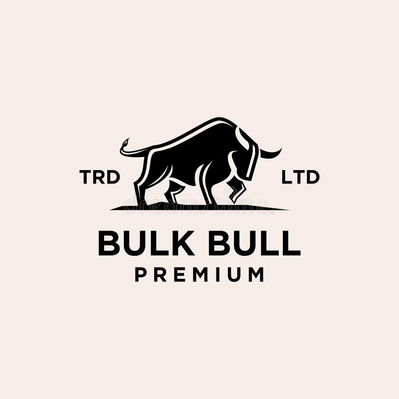 Premium Bulk Bull Black Vector Logo Design Stock Vector - Illustration ...