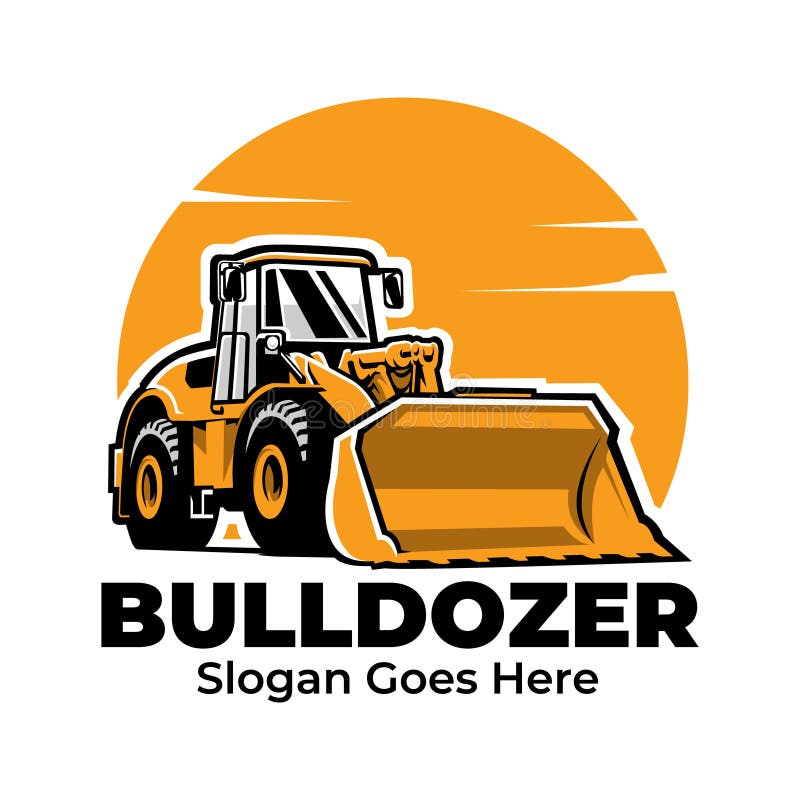 Bulldozer Logo Vector Art Isolated Stock Vector - Illustration of label ...
