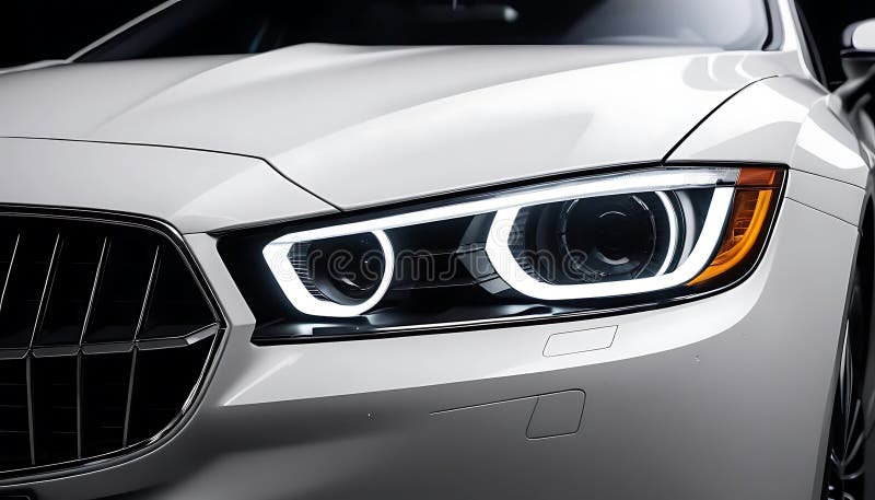 Premium Car Headlight and Front Light Showcasing Sleek Design Stock ...