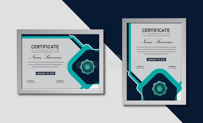 Premium Certificate Template with Geometric Shapes Stock Vector ...