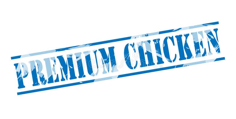 Chicken on blue background stock illustration. Illustration of icon ...