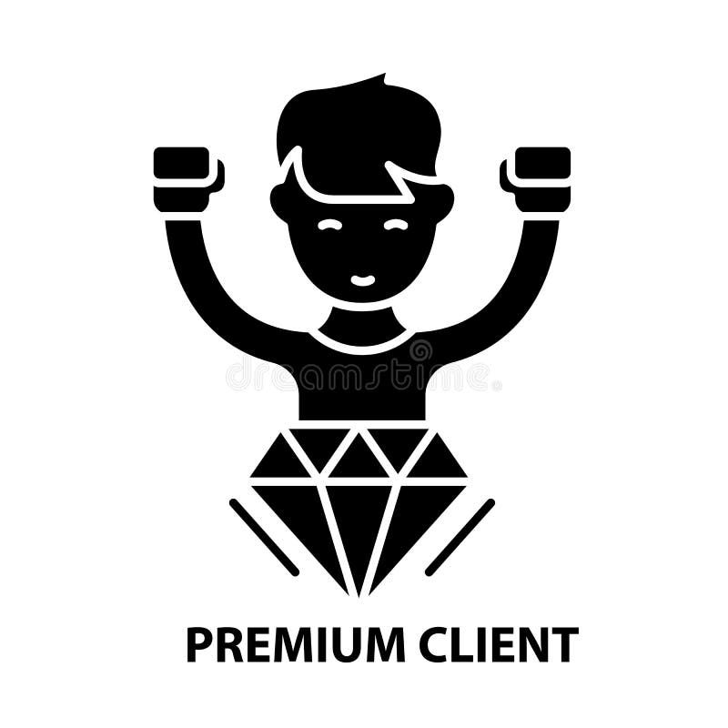 Premium Client Icon, Black Vector Sign with Editable Strokes, Concept ...